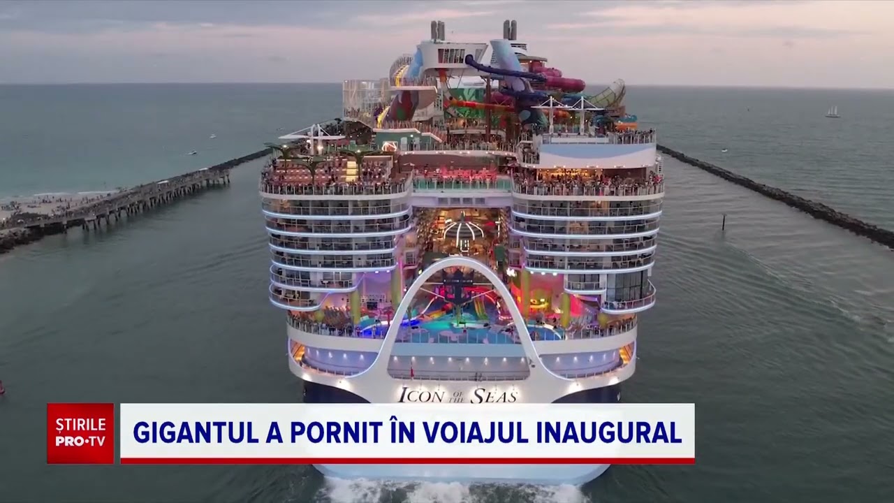 „Icon of the Seas”, cel mai mare vas de croazieră din lume, a plecat în voiajul inaugural ...